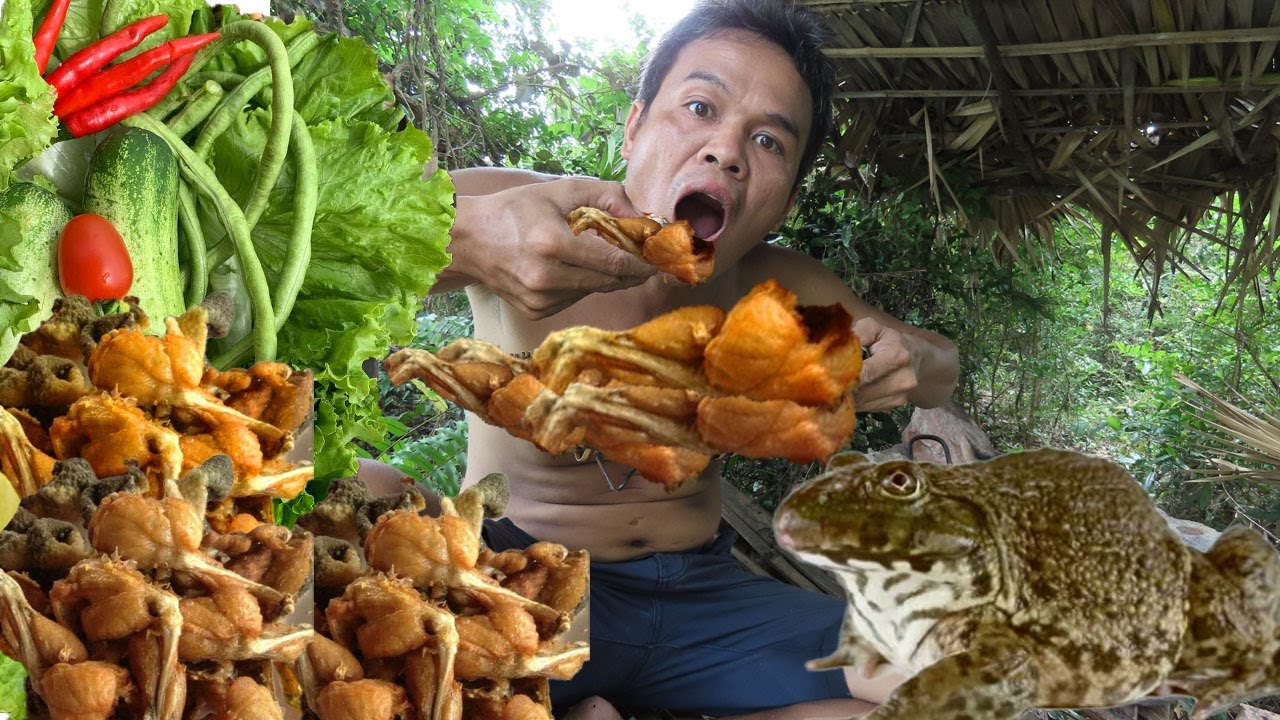 Forest Survival, Cooking fresh frogs with spicy sauce - YouTube
