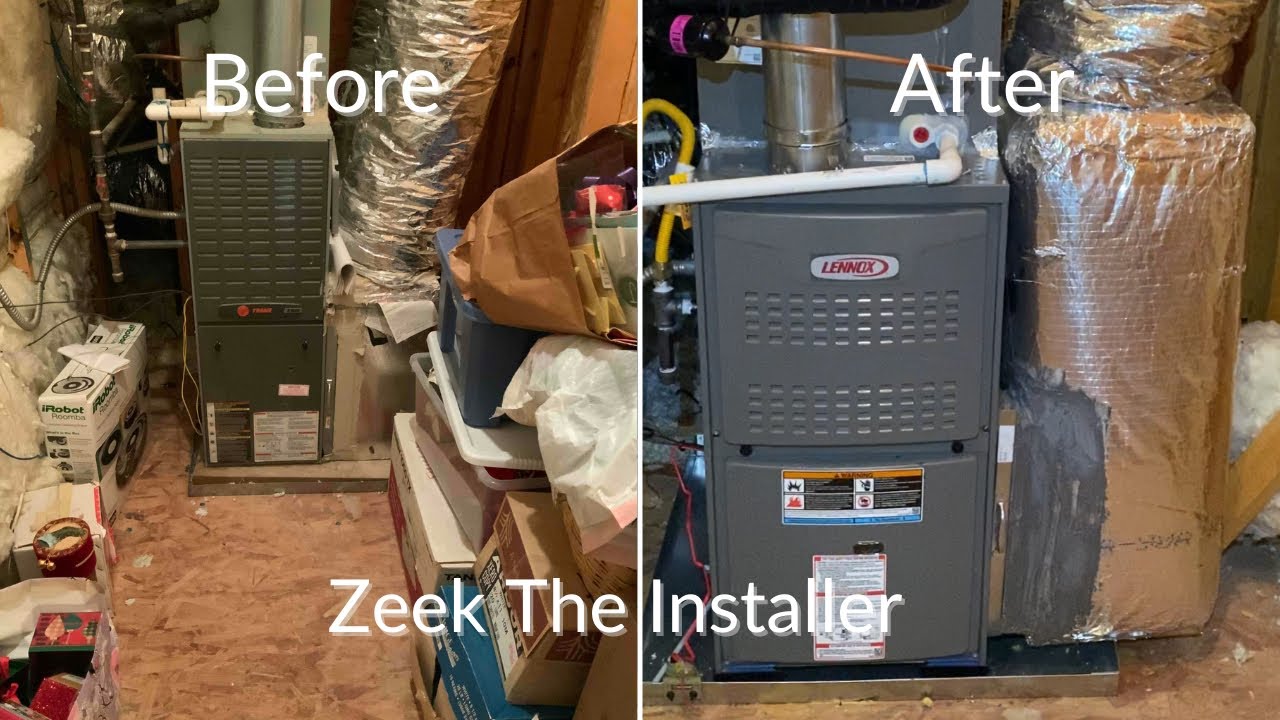 HVAC Lennox Install in a closet/attic - YouTube