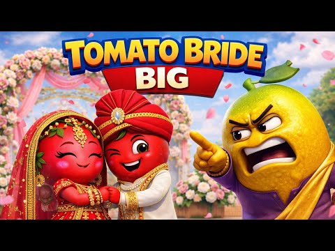 Tomato Bride’s Big Fat Wedding! | Chili Groom in Red Turban | Angry Mango Uncle | Funny 3D 