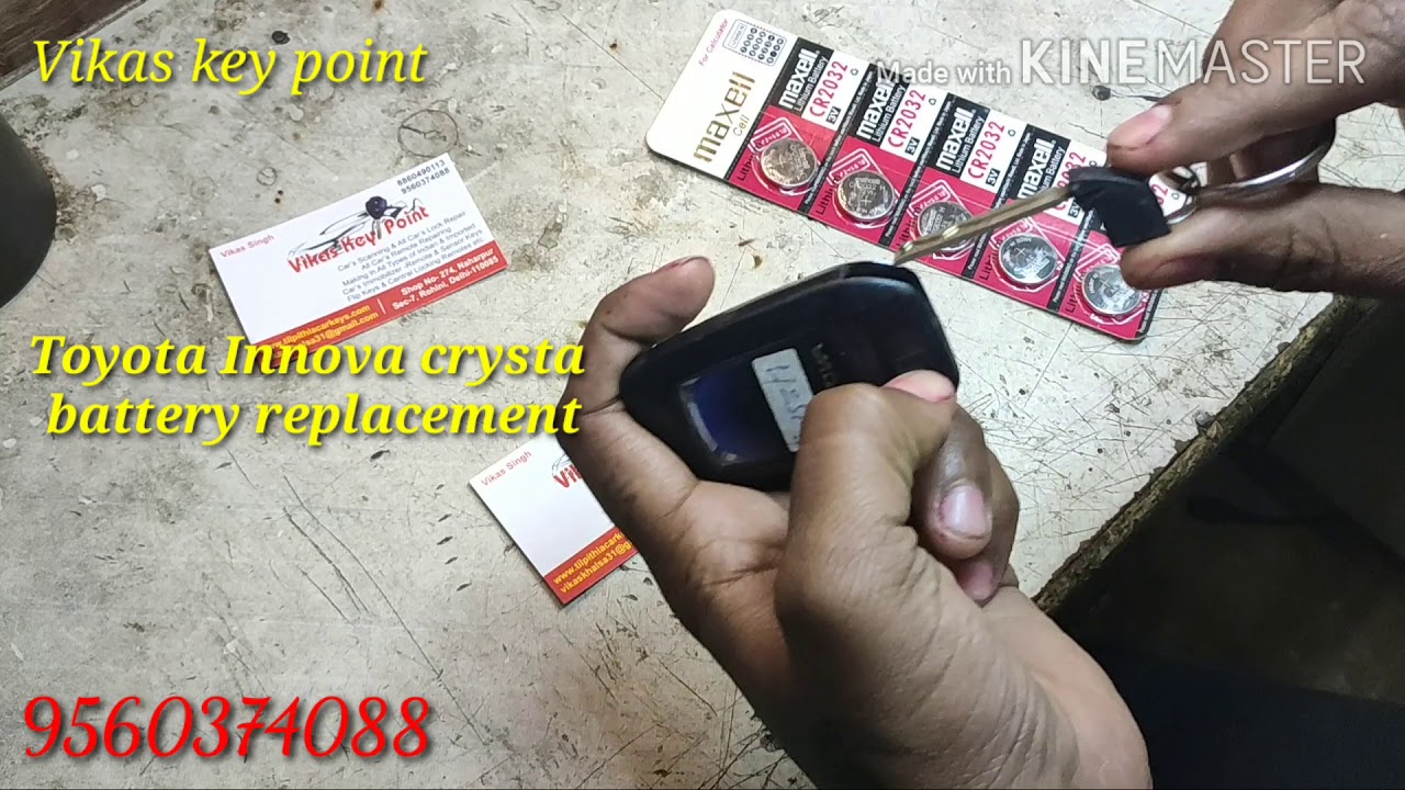 Innova crysta smart key battery replacement - YouTube