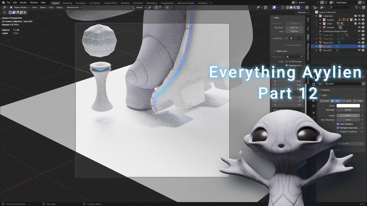 Making Alien Flight Controls in Blender : Hover Sticks and Control Orbs ...