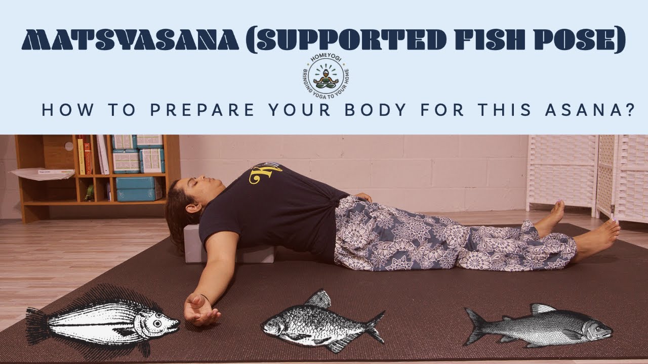 10 minute gentle heart opening yoga sequence using Props | Matsyasana ...