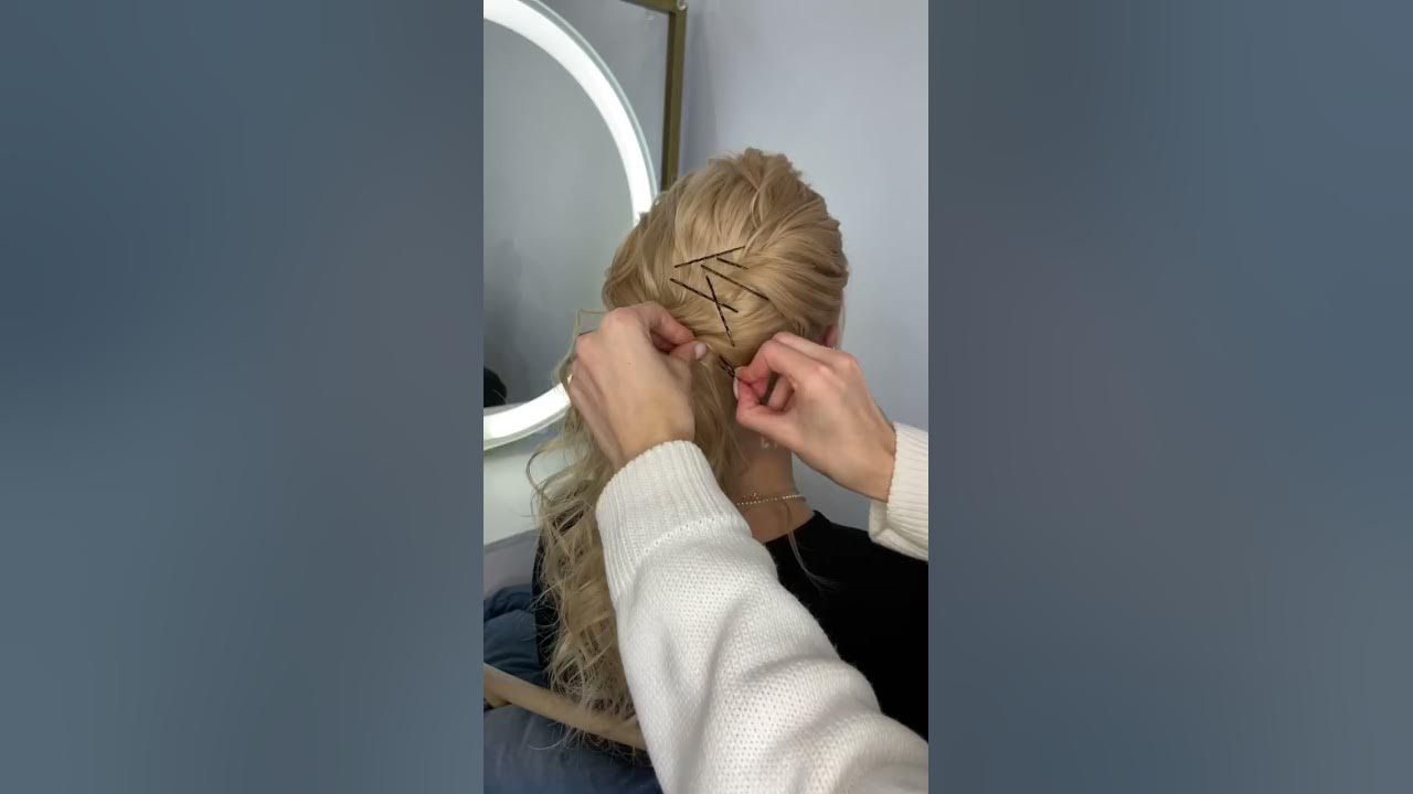 Небрежная ракушка из волос🤩Как сделать объём в моём МК в описании ...
