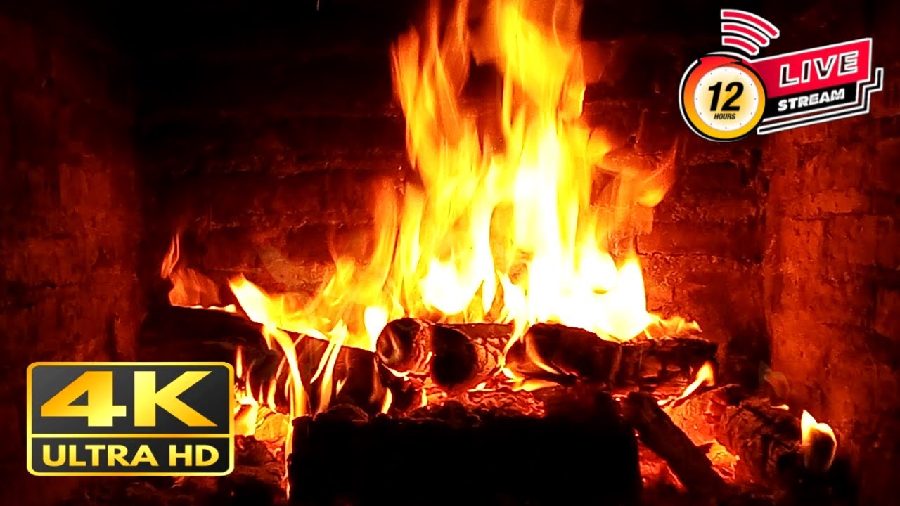 🔥 Soothing 4K Fireplace To Sleep Soundly | Fireplace with Crackling ...