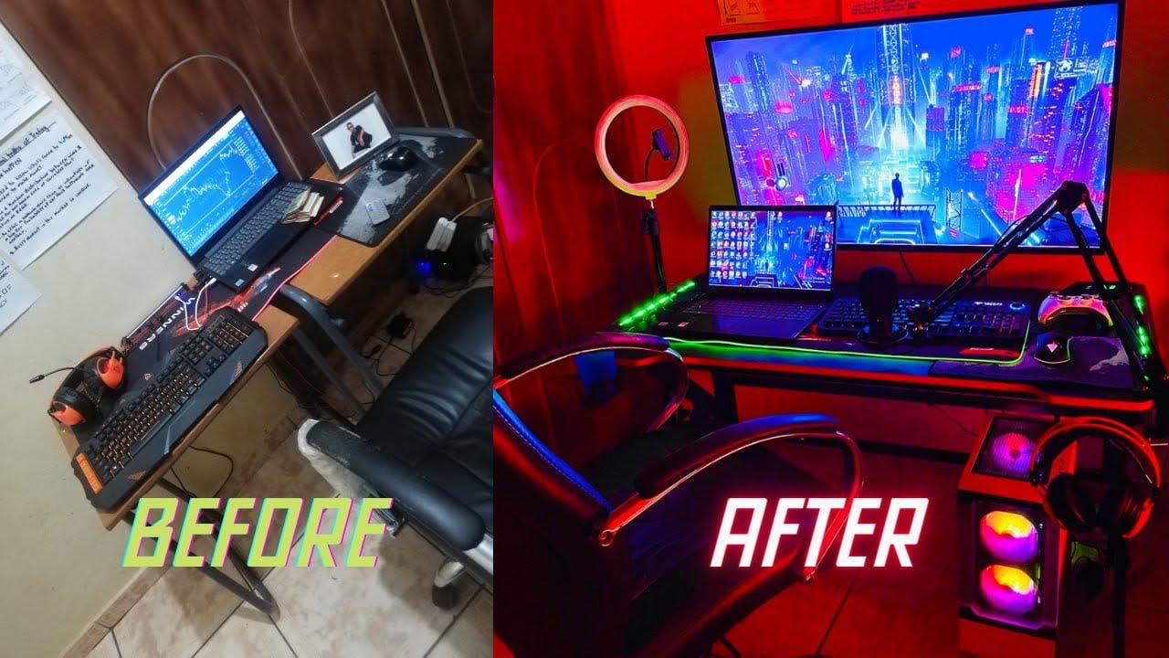 My desk setup tour - Gaming & Trading setup - YouTube