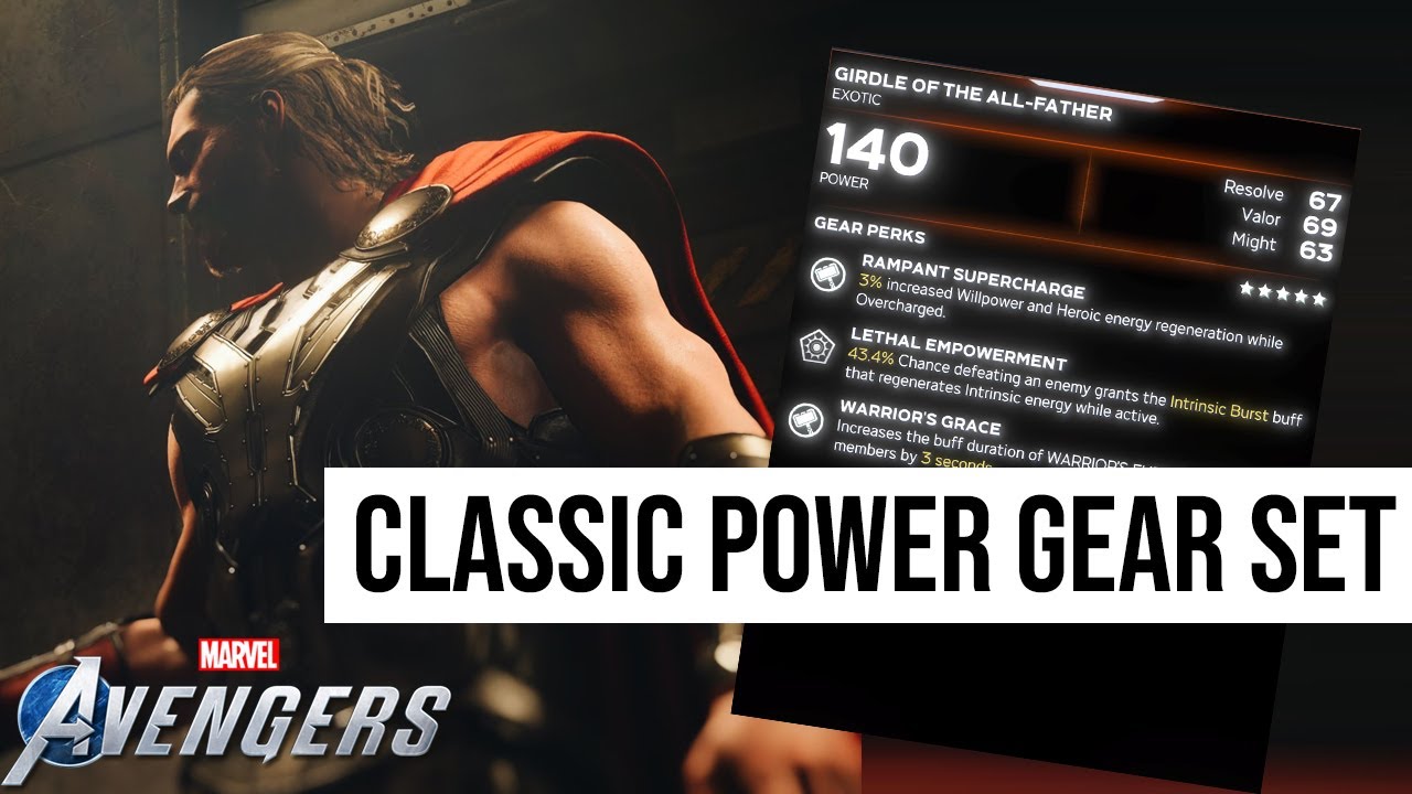 Marvel's Avengers - Gear Guide: Thor - Classic Power (All Father) Gear ...