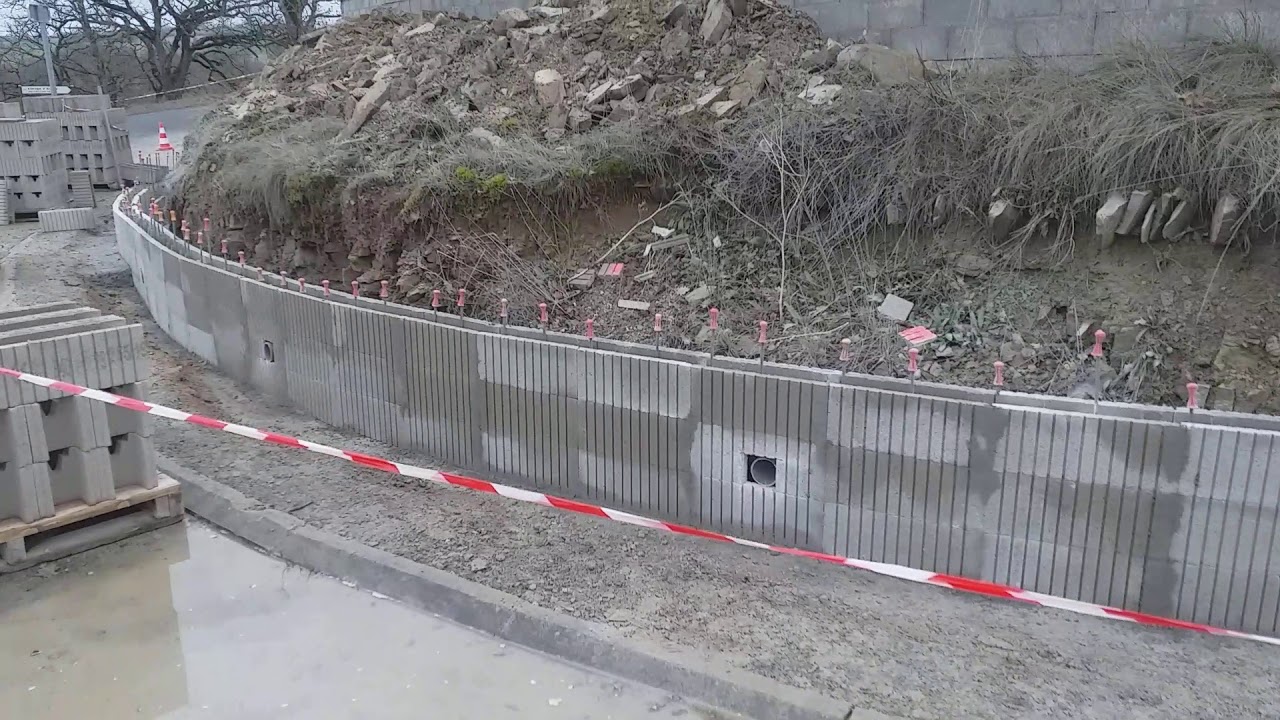 Bloc banche mur de soutènement - YouTube