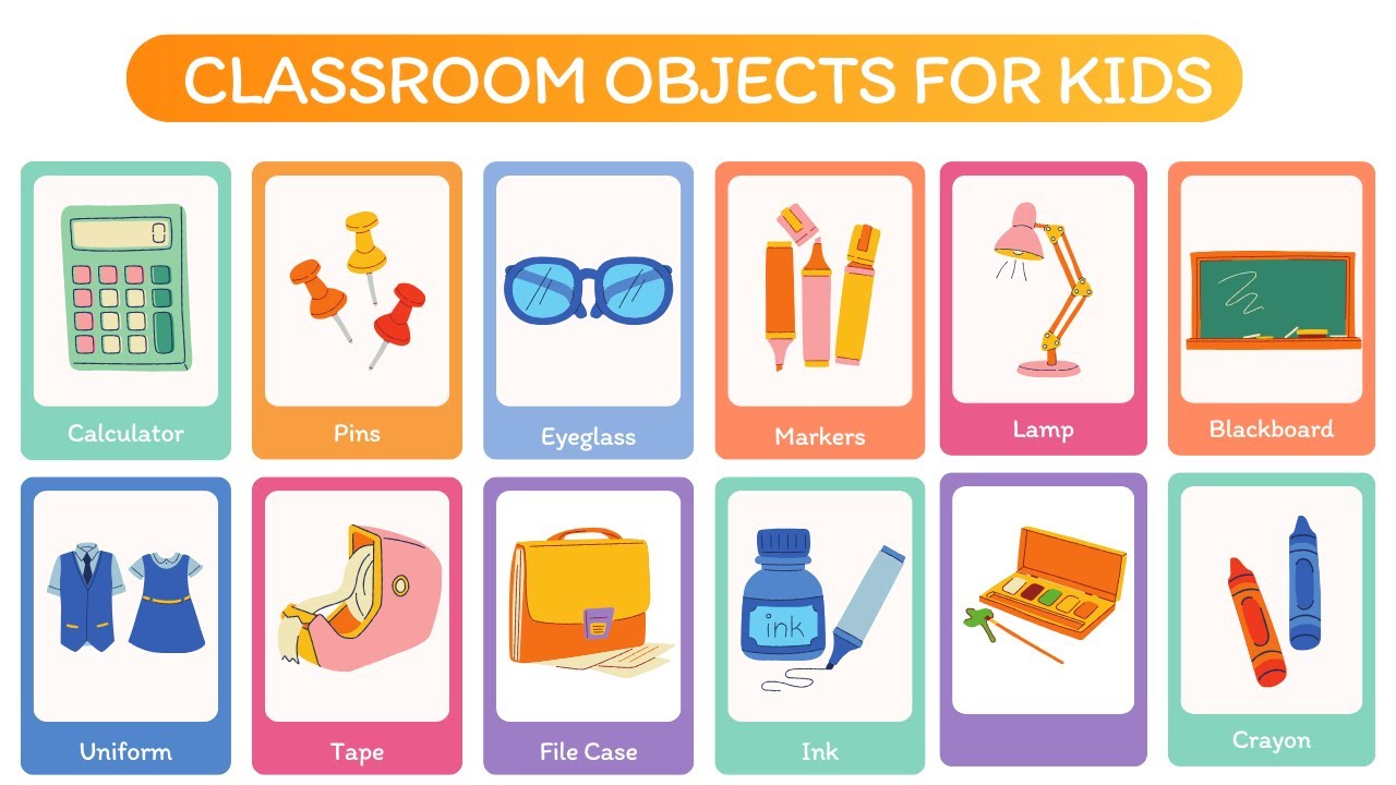 Things in the Class | Classroom Objects for Kid | Classroom Things ...