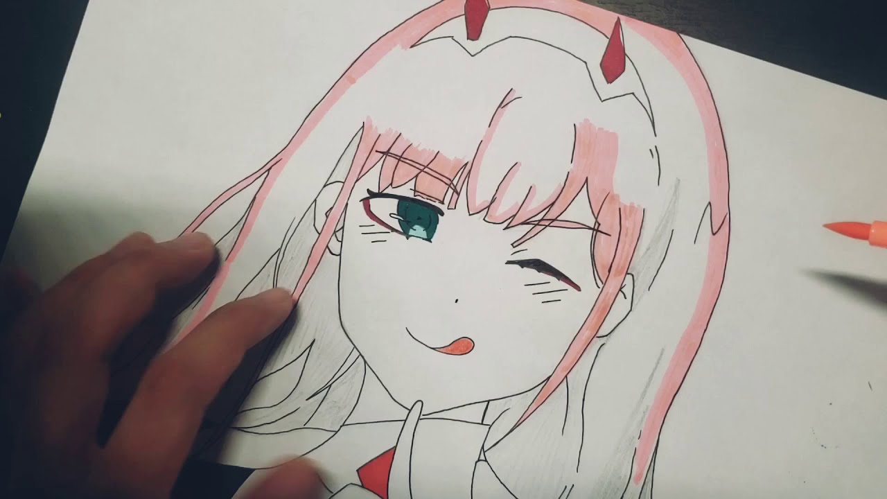 Zero Two - Darling in the FranXX (Speed drawing) - YouTube