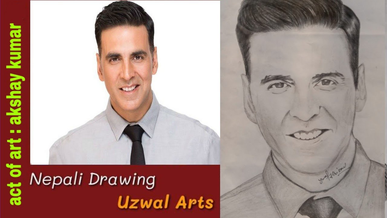 Drawing Akshay Kumar Step by Step l Timelapse l easy - YouTube