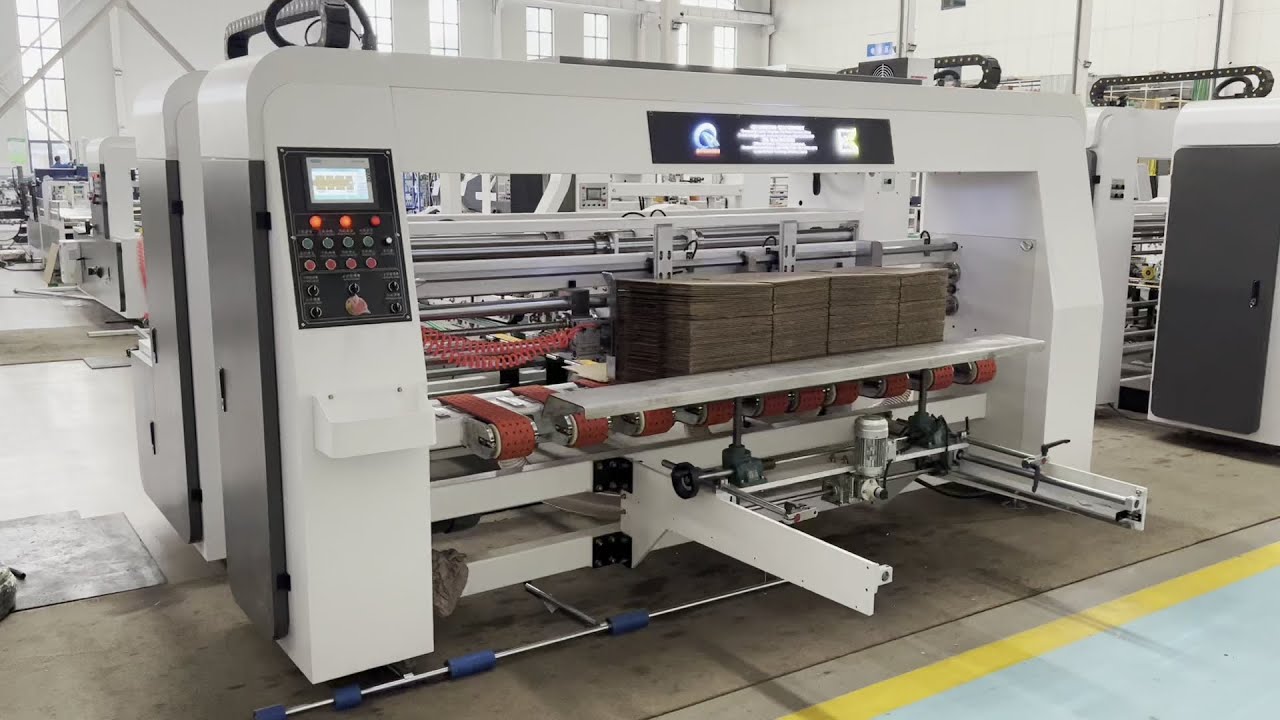 How to make corrugated carton box/Automatic Carton Creasing & Gluing ...