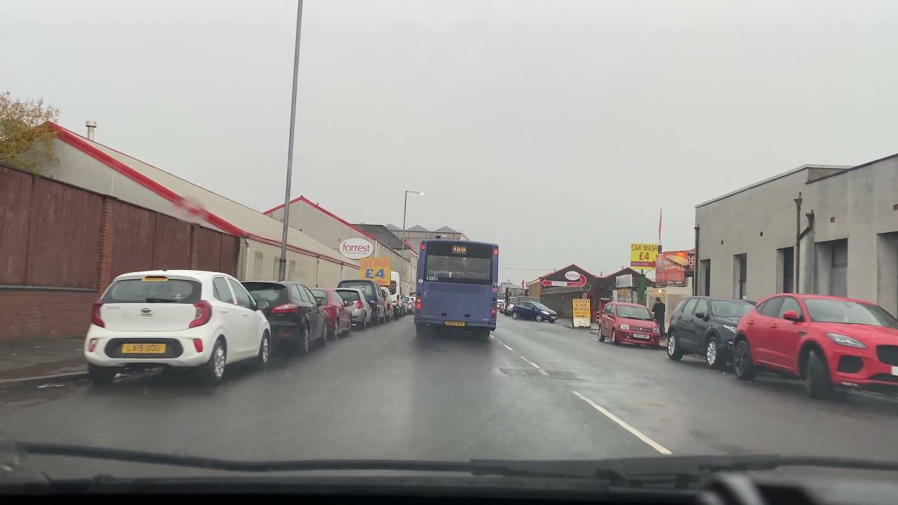 Driving in Glasgow - wet West Glasgow drive - December 2021 - YouTube