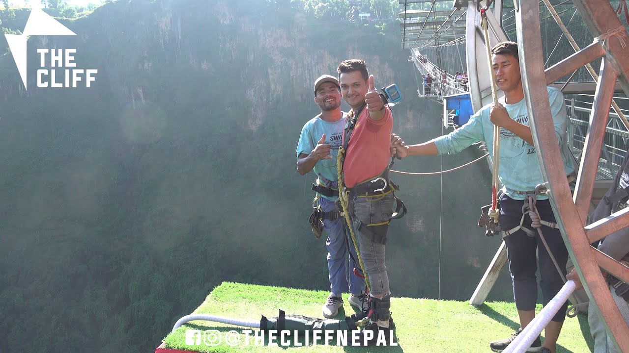 World second highest bungy jump 228m by Subash Wagle at The Cliff Kusma ...