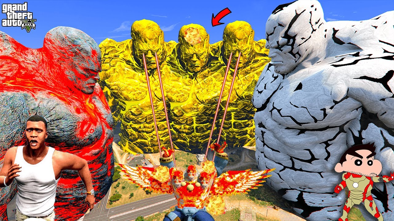 FRANKLIN FIGHTING WITH LAVA HULK WITH MAKEUP GOD IN GTA5 - YouTube