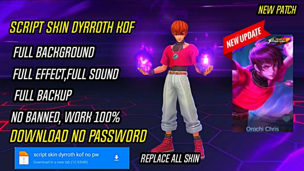 New update Script Skin Dyrroth KOF No Password Full Effect Voice Patch ...