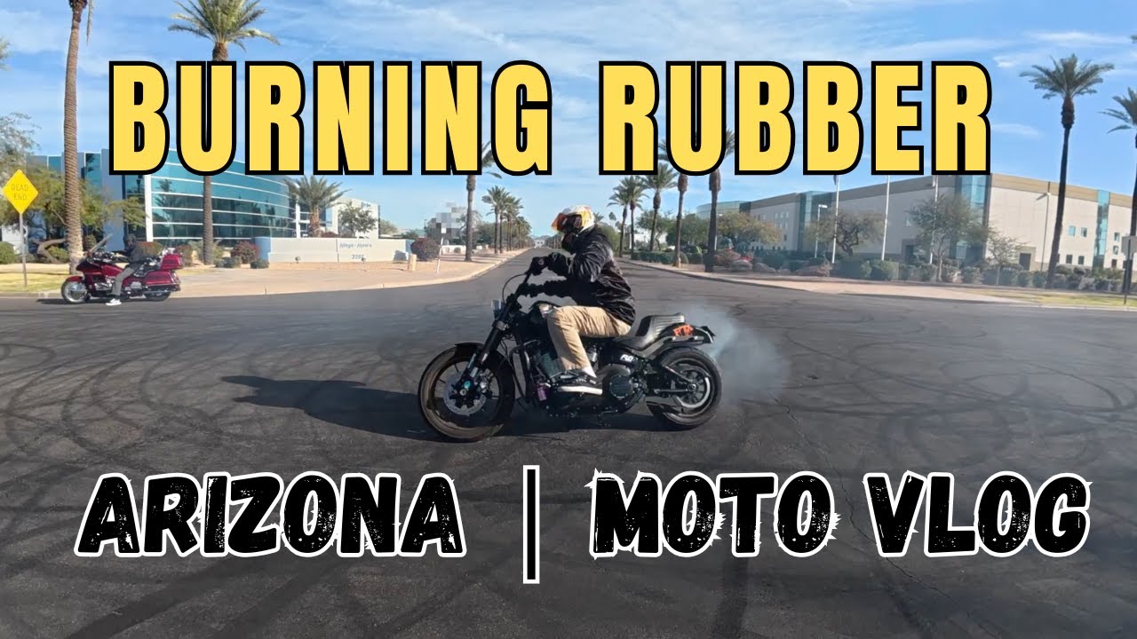 HARLEY MOTORCYCLE BURNING RUBBER ARIZONA | MOTO VLOG - YouTube