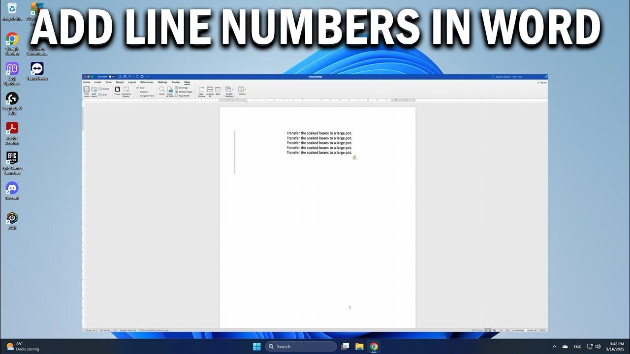 How To Add Line Numbers in Microsoft Word (2024) - Easy Fix - YouTube