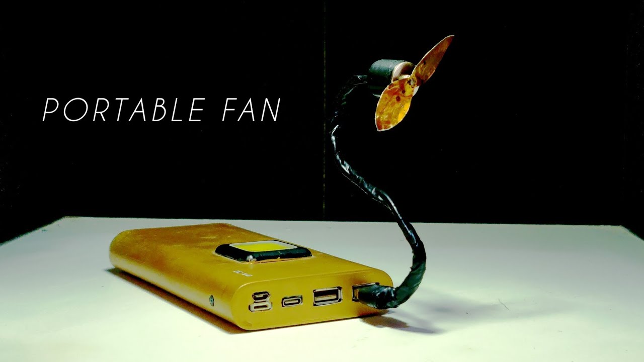 how to make portable fan at home - YouTube