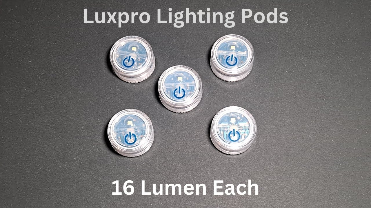Luxpro 16 Lumen Lighting Pods - YouTube