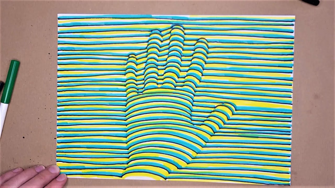 3D Hand Art for kids / Drawing hand - YouTube