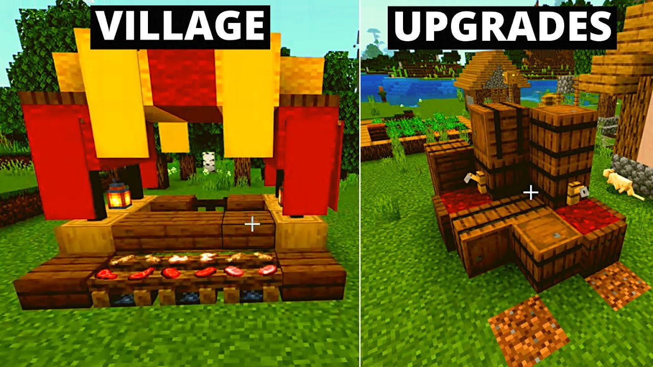 4 Ways to UPGRADE Village in Minecraft Build Hacks Part 2 #minecraft # ...