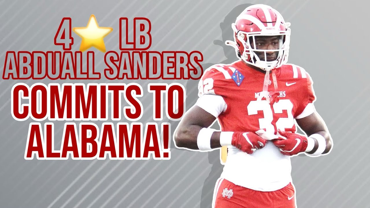 Breaking News Alabama Football | 4-Star LB Abdulla Sanders Commits to ...