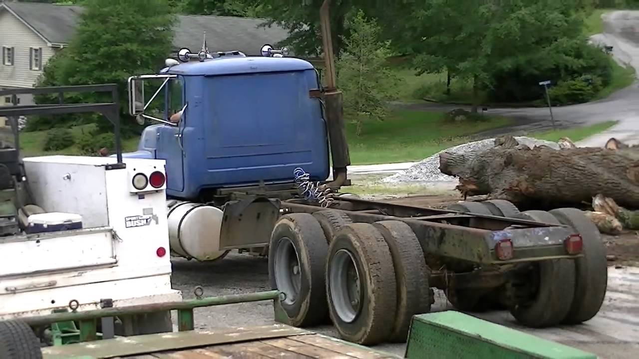 1982 Mack R Model Roll Off Truck (Background Sound Is Impact Wrench ...