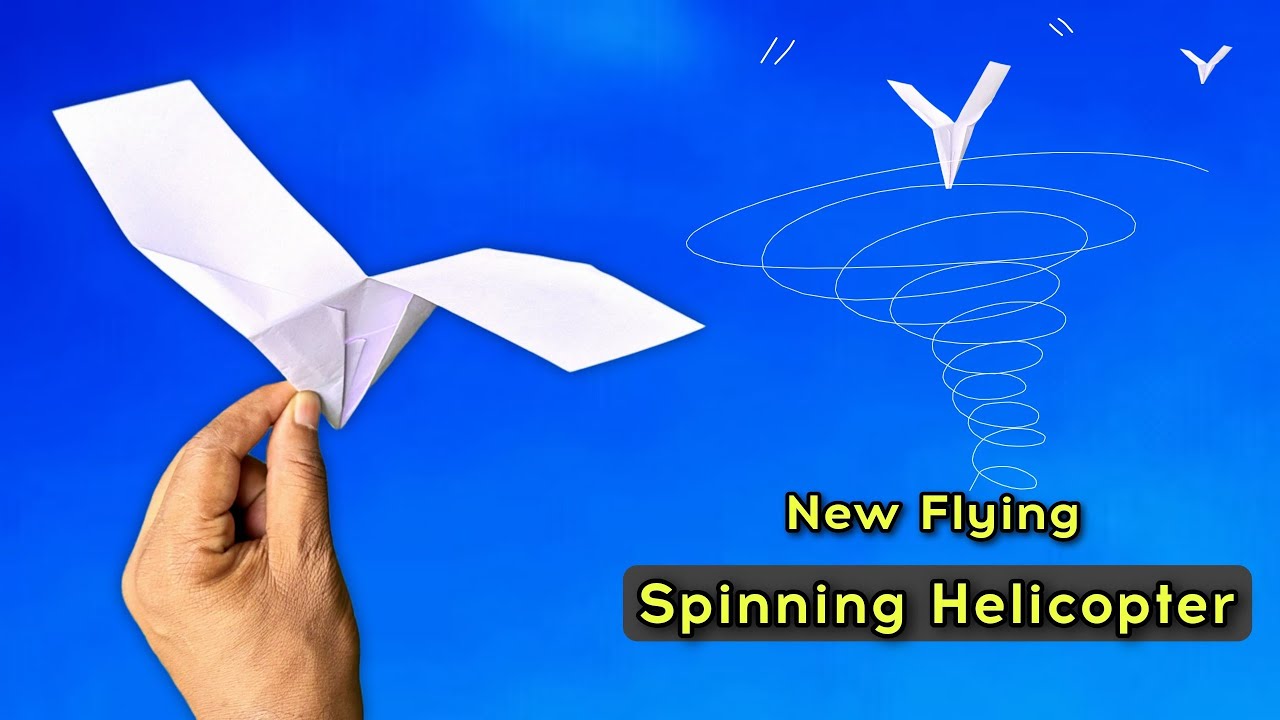 Helicopter flying paper, new flying paper helicopter, how to make ...