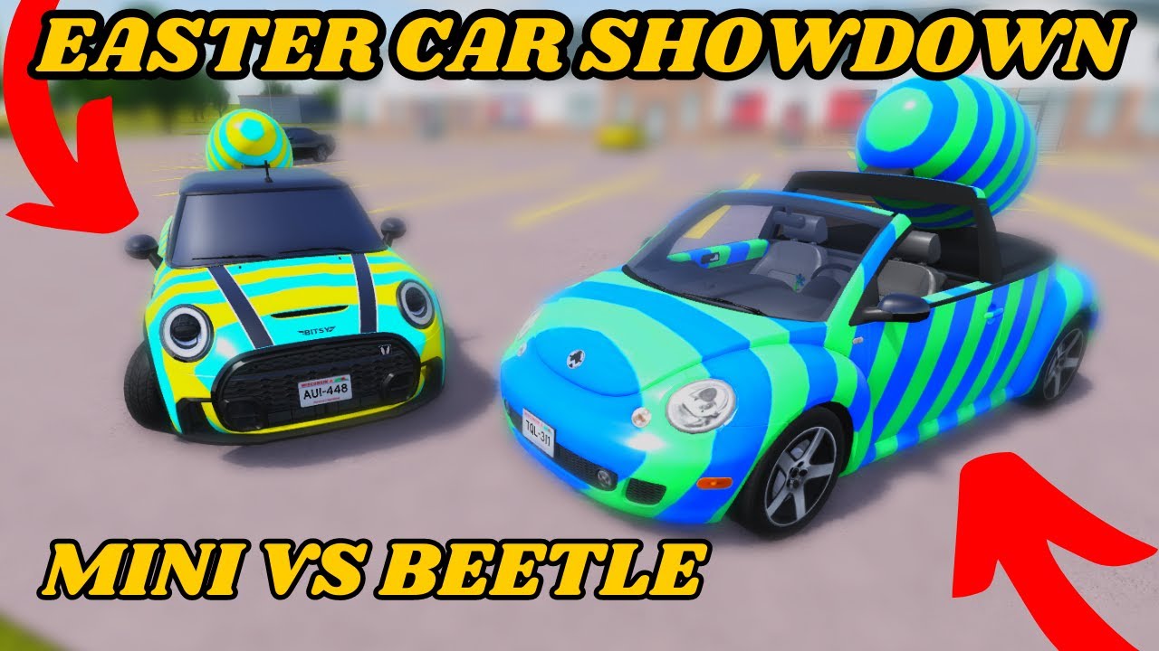 VOLKSWAGEN BEETLE EASTER TRUCK VS MINI COOPER EASTER TUCK!!!| Roblox ...