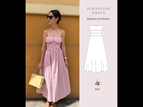 Sewing Tutorial Video Strapless Shirred Dress