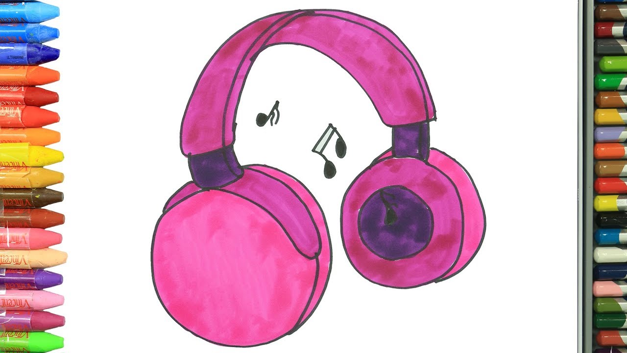 Come disegnare e colorare Cuffie per bambini - YouTube