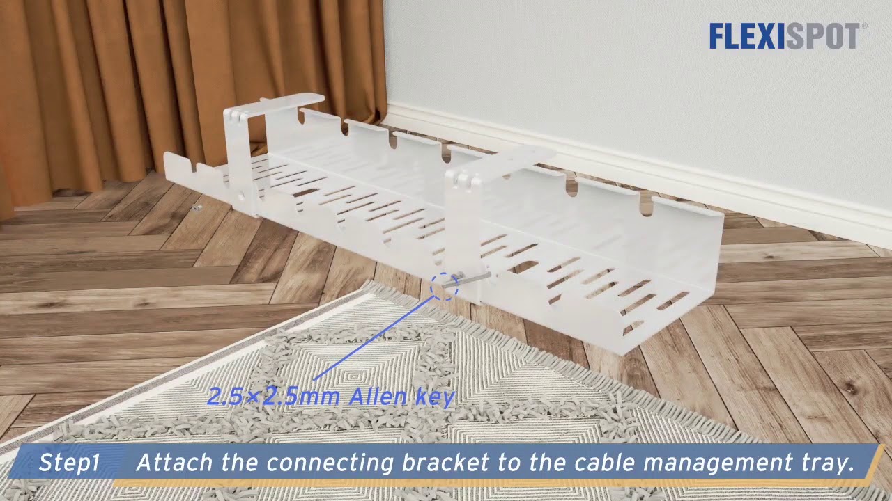 FlexiSpot Cable Management Tray For Standing Desk CMP502 - YouTube