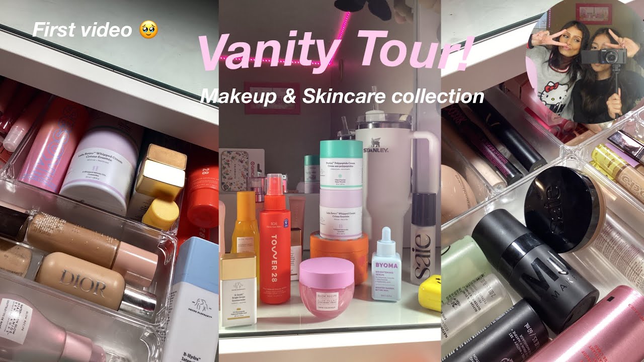 Vanity Tour, Skincare, & Makeup Collection! - YouTube