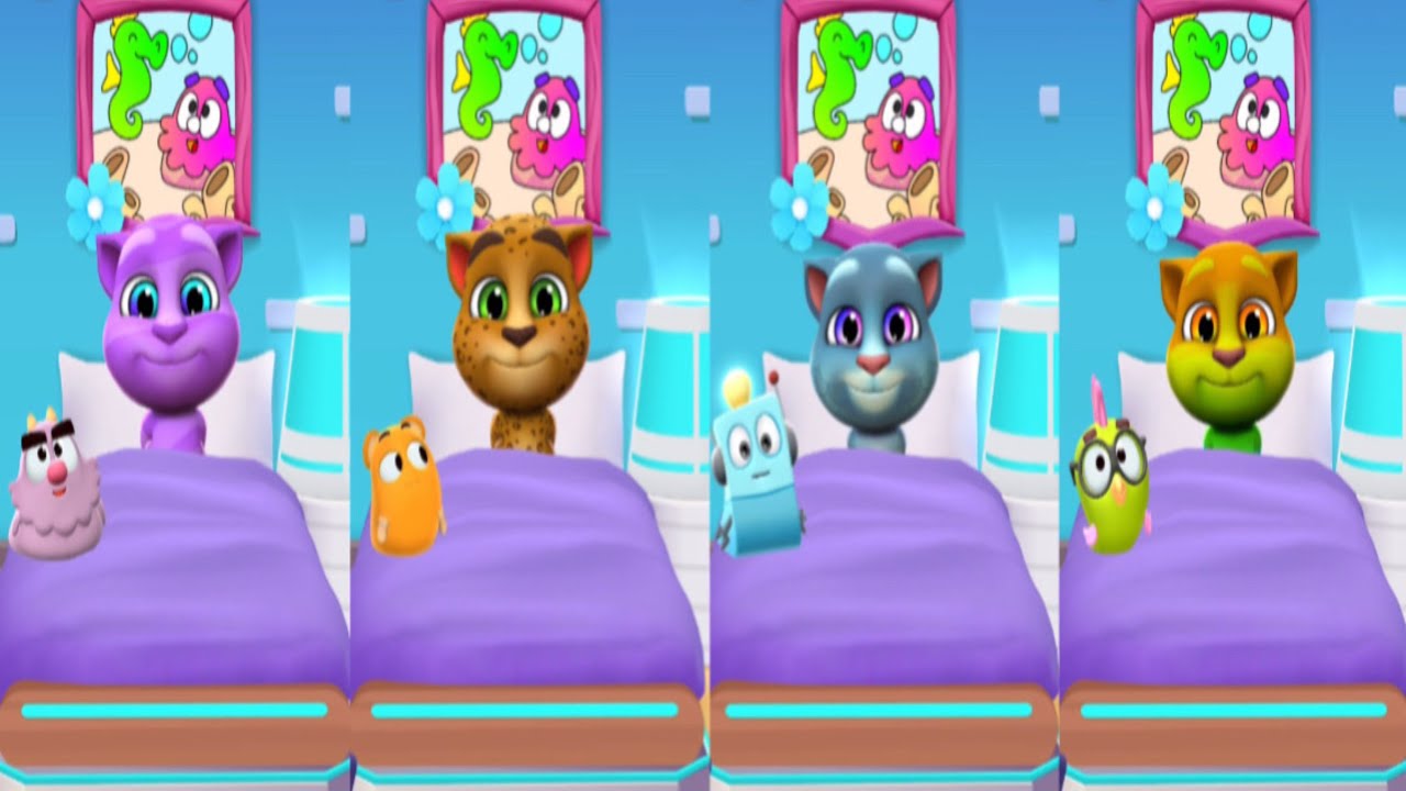 Purple Vs Yellow Vs Blue Vs Green | My Talking Tom 2 Vs My Talking Baby ...