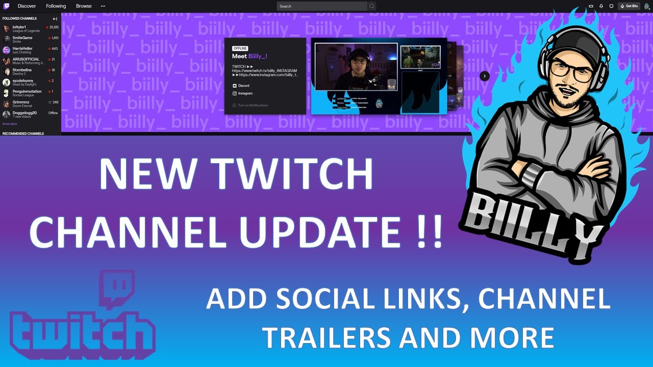 Add a Channel Trailer to Your Twitch Channel! Social Media Links Also ...