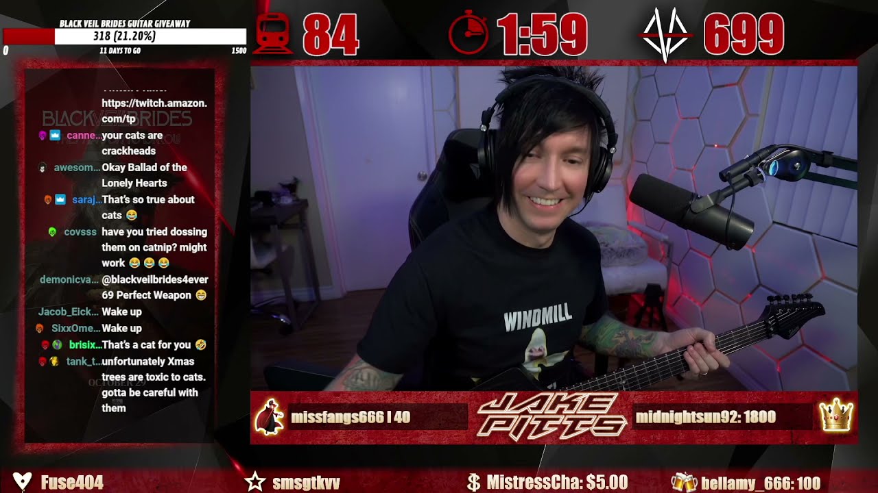 Black Veil Brides - Sweet Blasphemy (Jake Pitts playthrough on Twitch ...