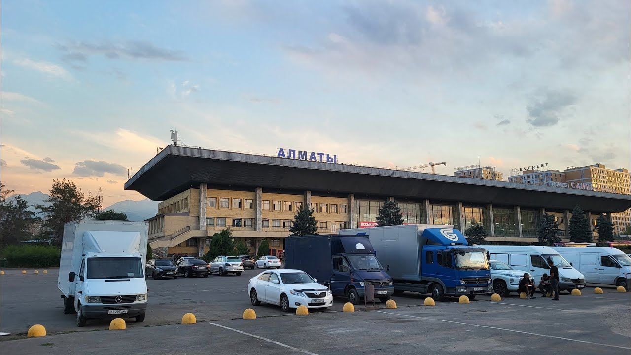 Almaty, walking tour, bus station Sairan - YouTube