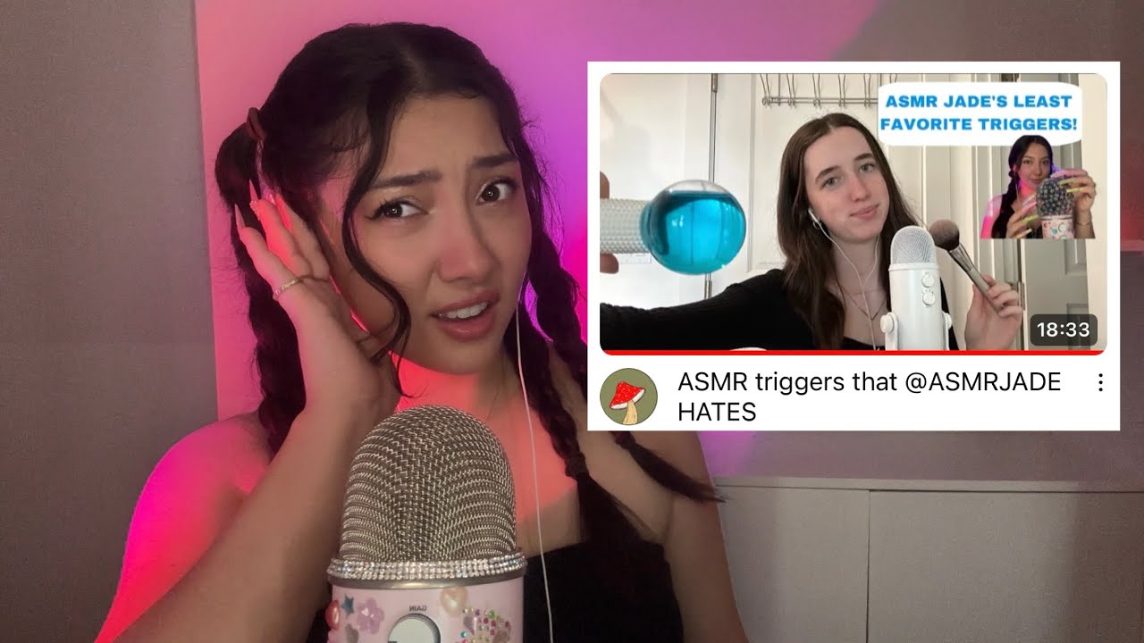 Reacting to @MushroomAsmr doing the ASMR triggers i HATE - YouTube