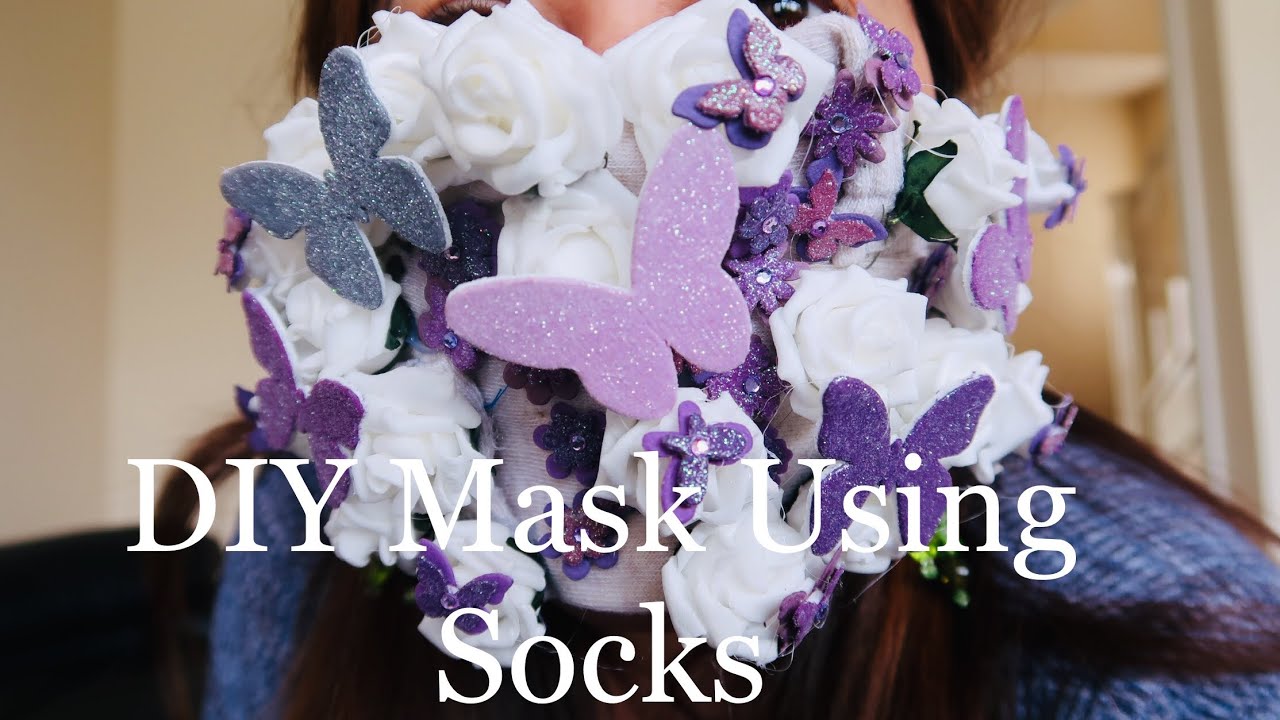 DIY Face Mask Hand Sewing Using SOCKS - YouTube
