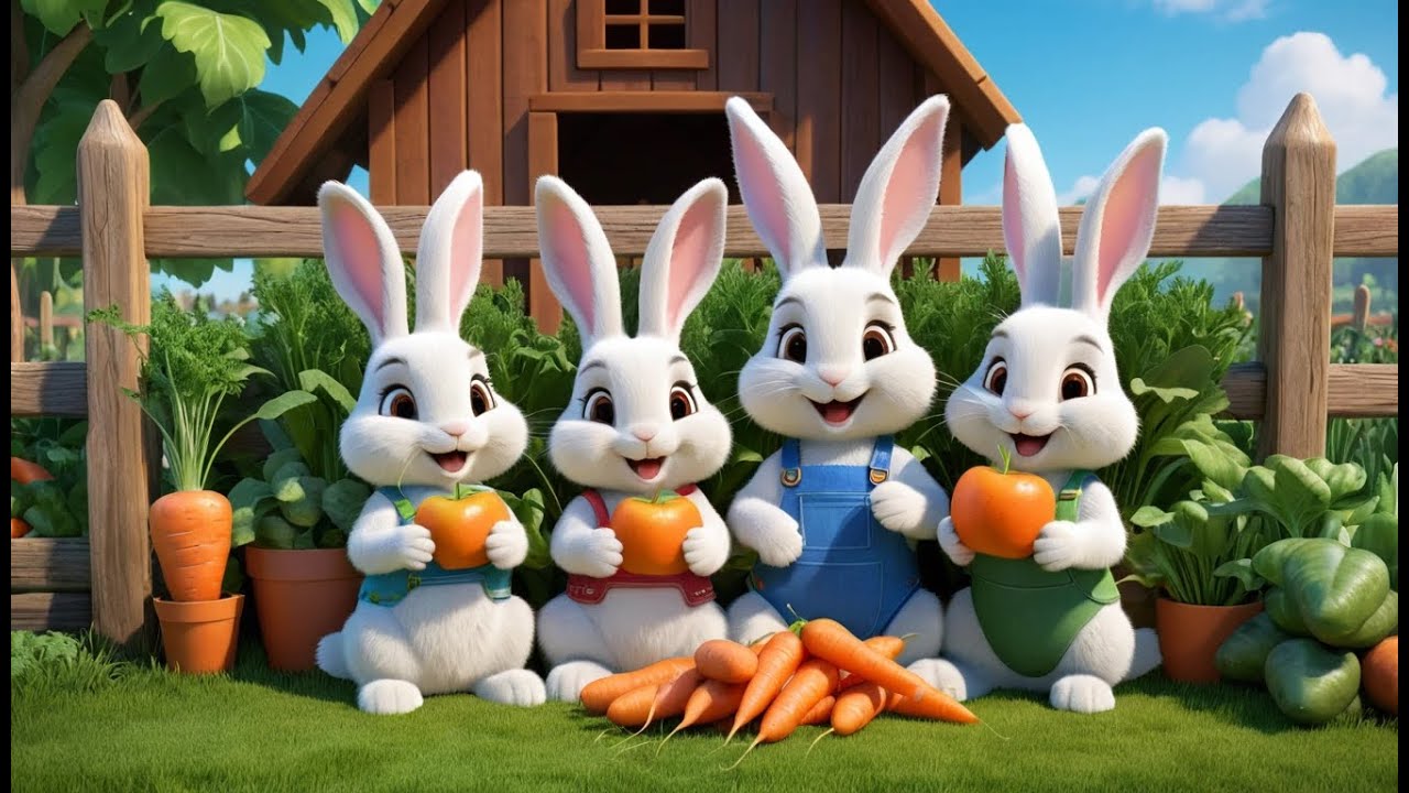 Five Little Bunnies Jumping on the Ground | Fun Nursery Rhyme for Kids ...