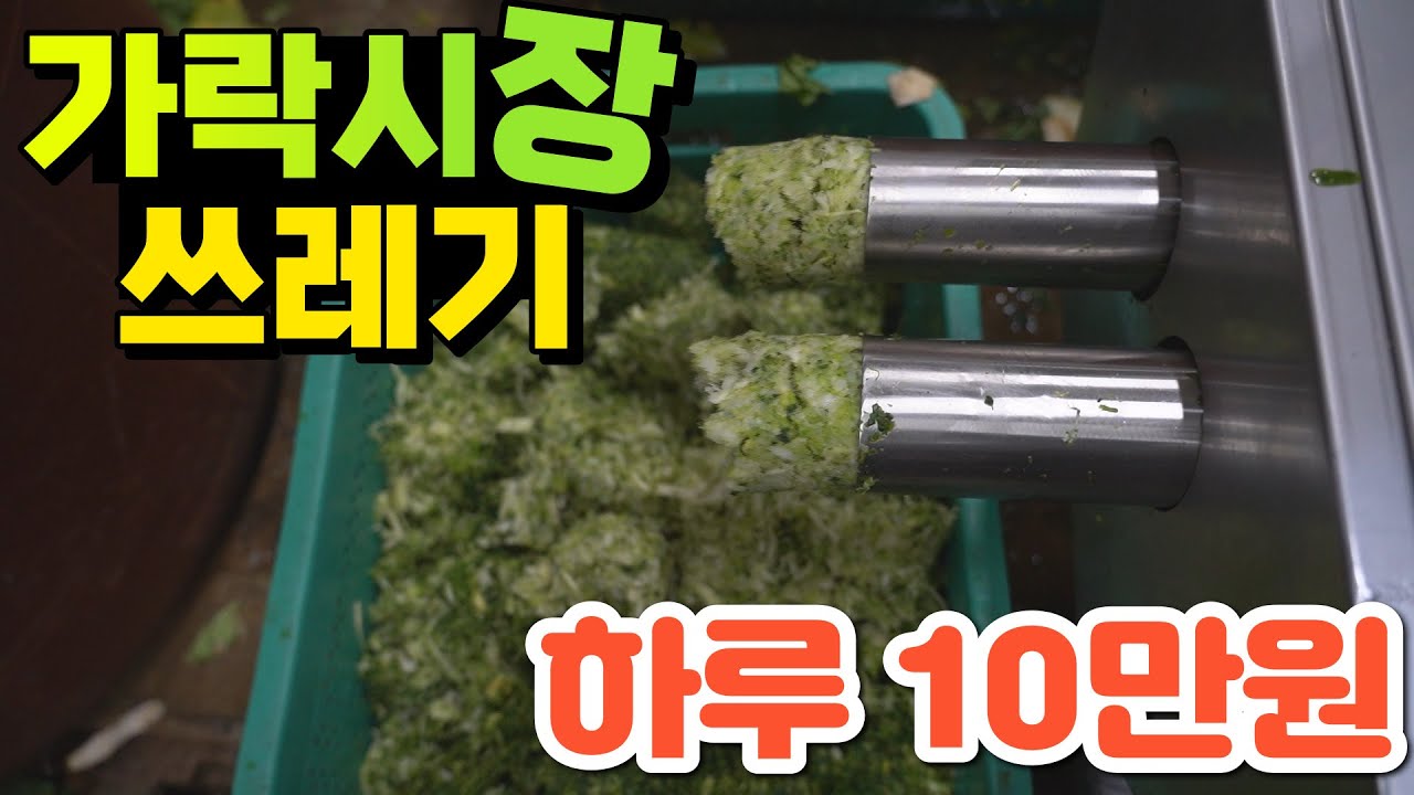 가락시장 김치공장에서 사용하는 쓰레기처리기 /Garak Market Waste Disposal Machine for Kimchi ...