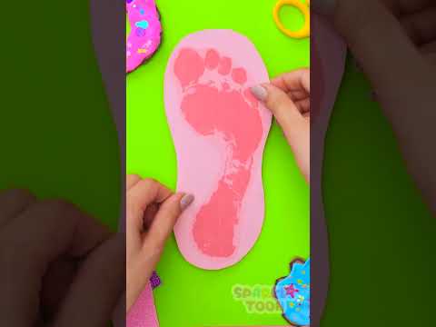 👣 Let’s Make Cute Slippers from Footprints! 🩴 #DIY #KidsLearning #Shorts