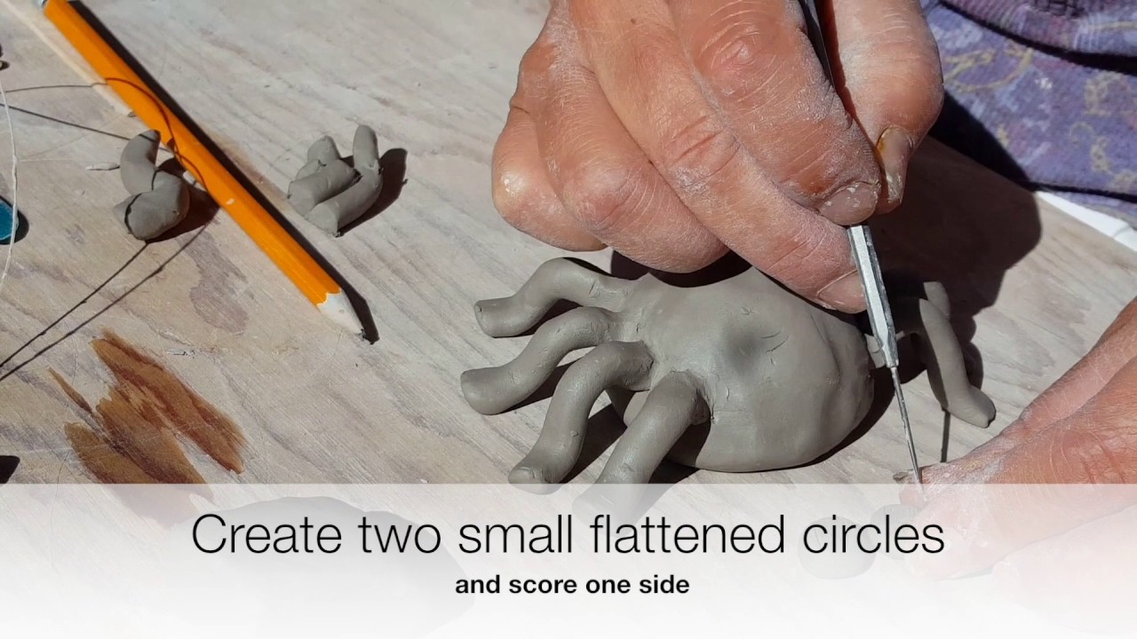 Kids Halloween Spiders Air Dry Clay Tutorial - YouTube