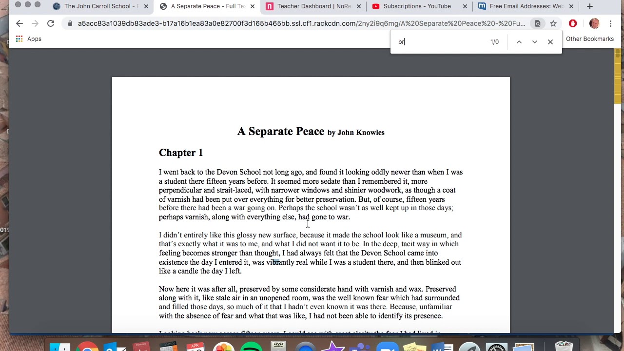 Project Description - A Separate Peace - YouTube