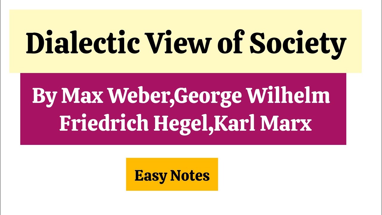 Dialectic View of Society|Max Weber,George Wilhelm Friedrich Hegel,Karl ...