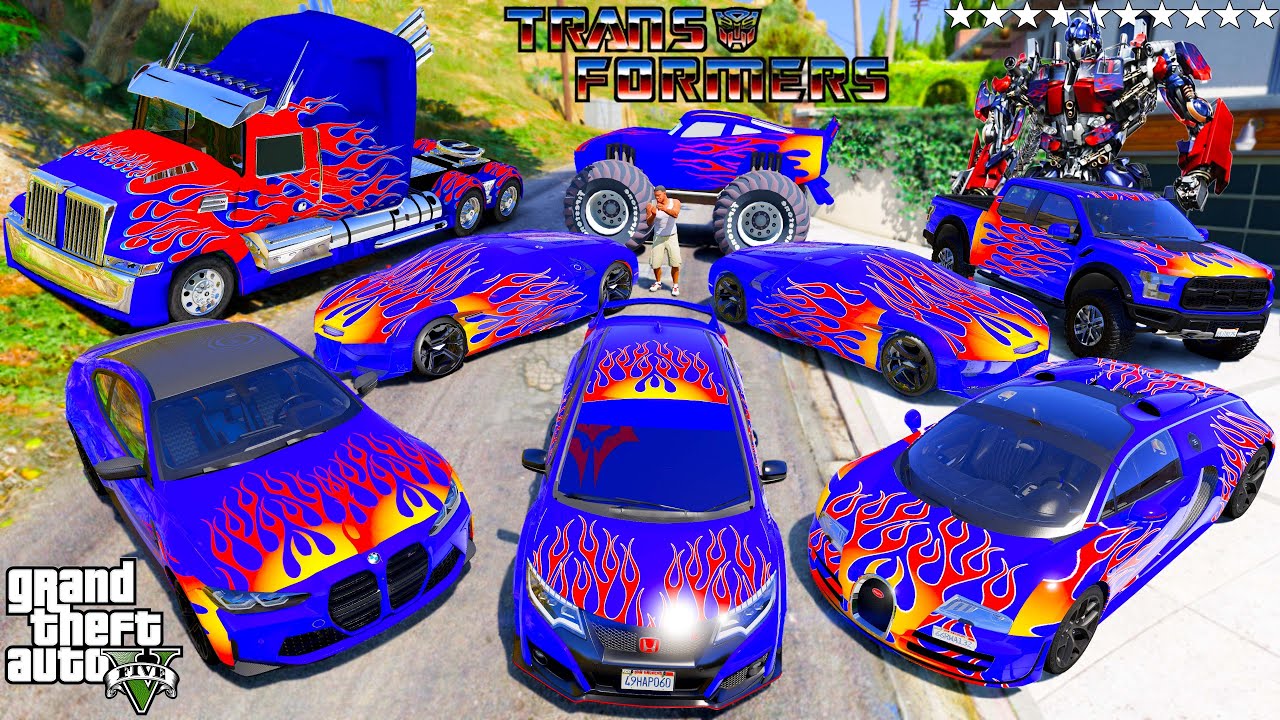 GTA 5 - Stealing TRANSFORMER's OPTIMUS PRIME Vehicles With Franklin ...