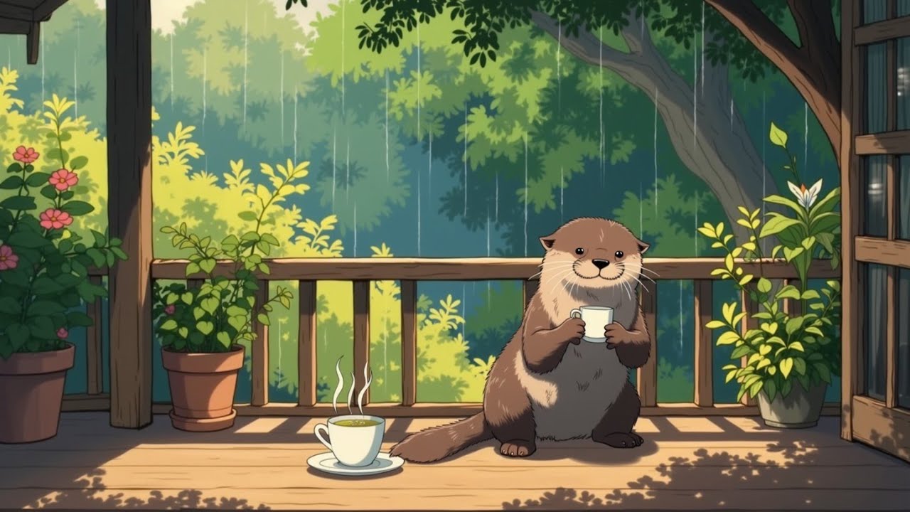 Cozy Lofi Chill | Otter Enjoying Rain & Smooth Hip Hop Jams #lofi # ...