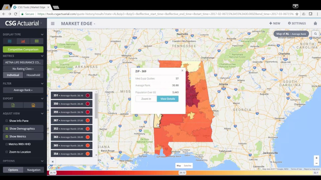 CSG Market Edge Tool - Metrics on Map - YouTube