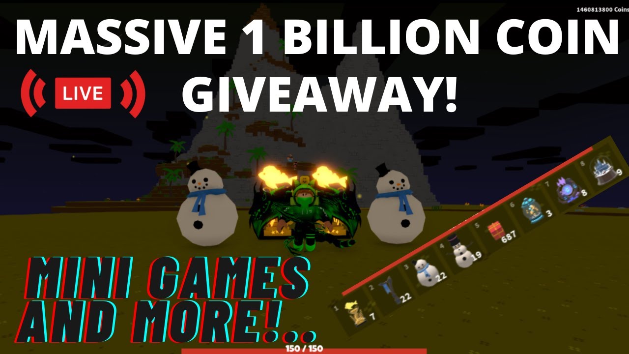 LIVE Roblox Islands MASSIVE 1 BILLION COIN GIVEAWAY and more!... - YouTube