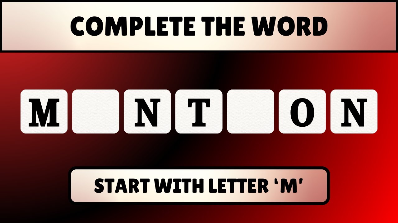 Complete the Word Starting with Letter M | Quiz World Sunita - YouTube